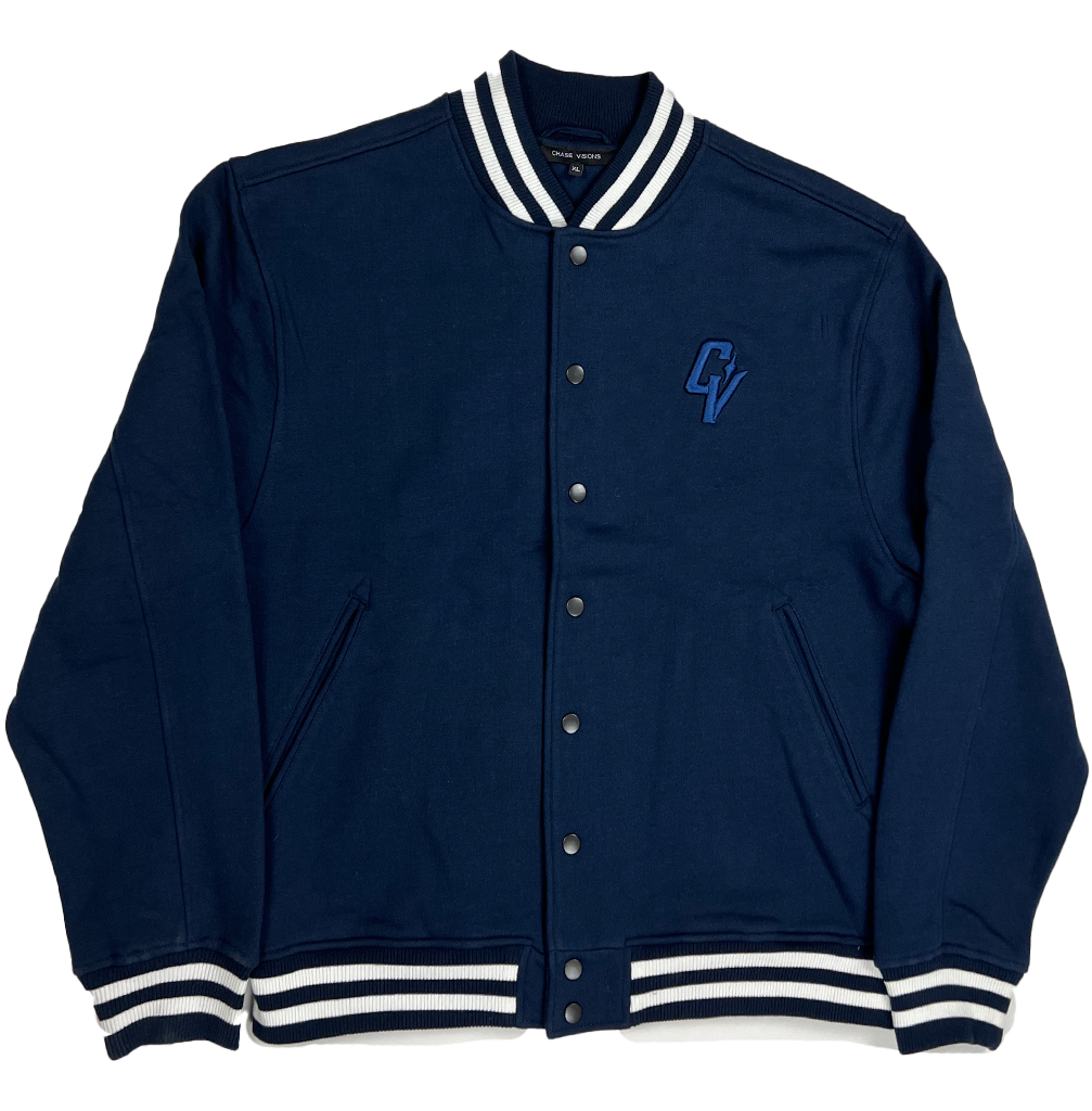 CV BASEBALL JACKET -NAVY -CHASE VISIONS BRAND